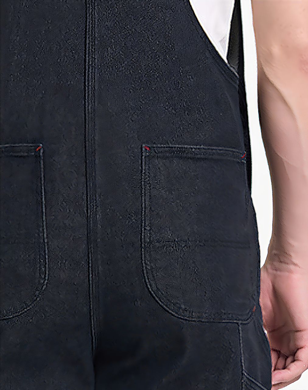 Black Mens' Regular Fit Flexible Denim Bib Overall | HISEA